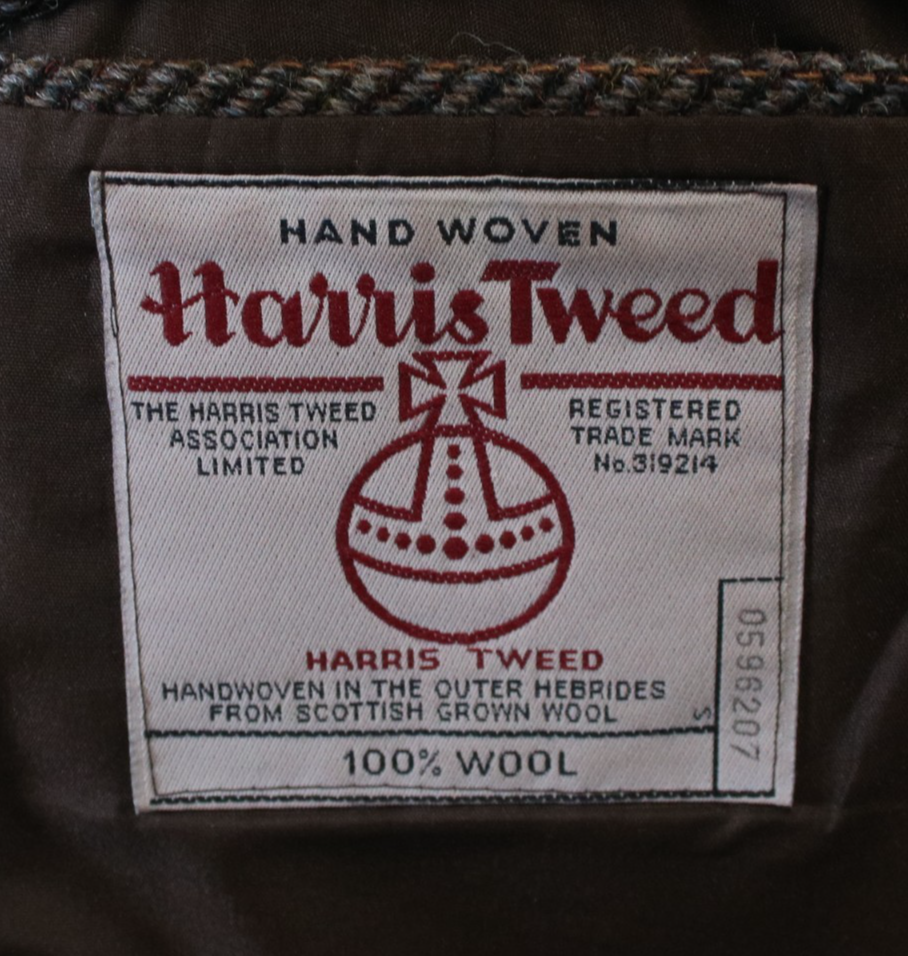 HARRIS TWEED Brown Wool Single Breasted Blazer Jacket Vintage Size 42 ...