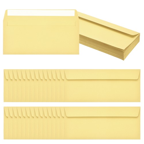60 Pack Light Yellow #10 Business Envelopes, Letter Size Envelopes ...