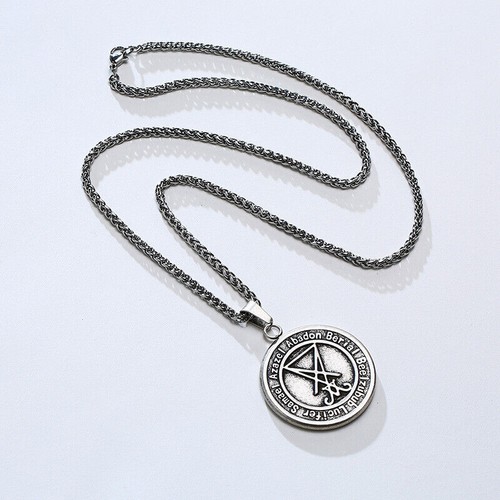 Sigil of Lucifer Coin Pendant Necklace Pagan Occult Satanic Inverted ...