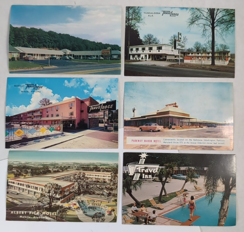 Lot of 6: Vintage Hotel Motel Postcards 1950s, Travel Lodge, Inn, AAA ...