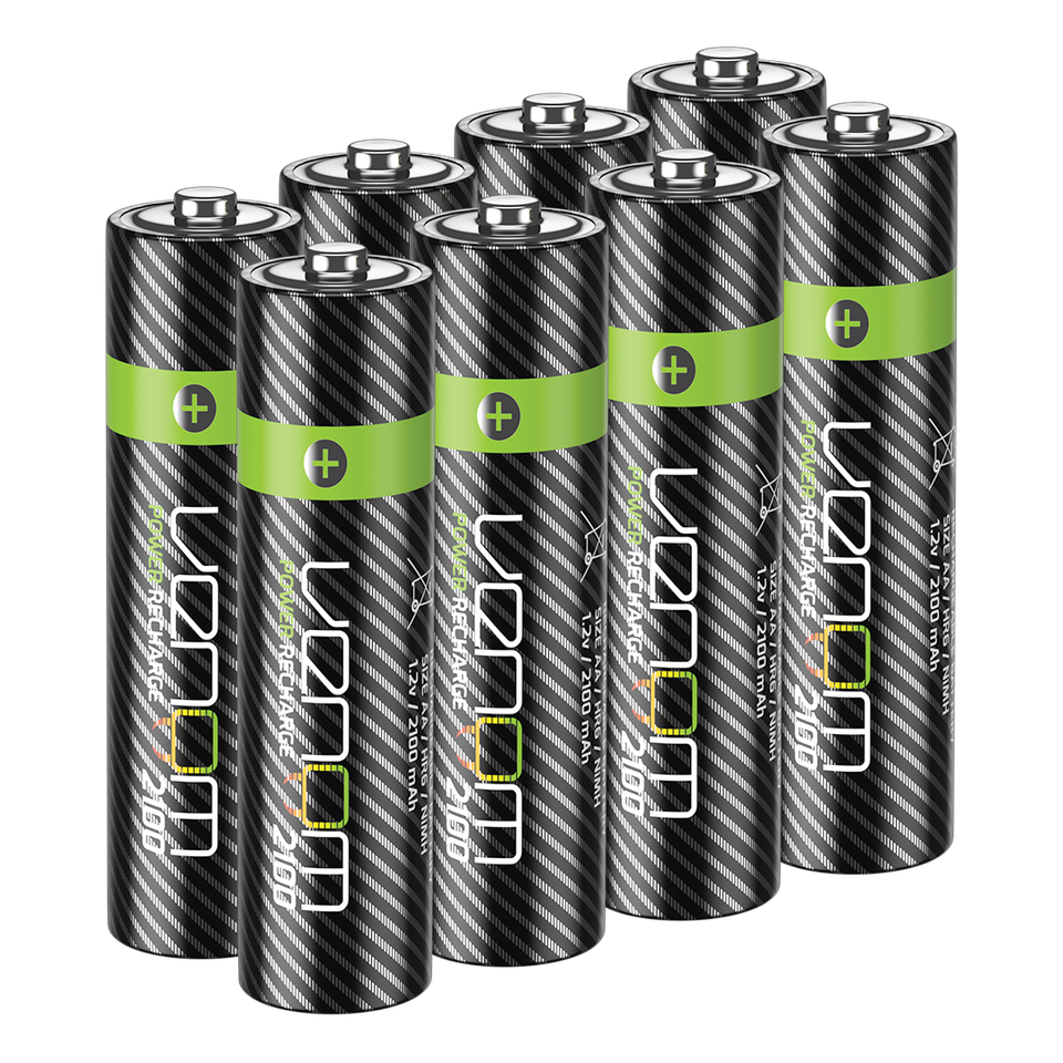 Venom Rechargeable AA and AAA High Capacity Batteries and Charging Dock ...