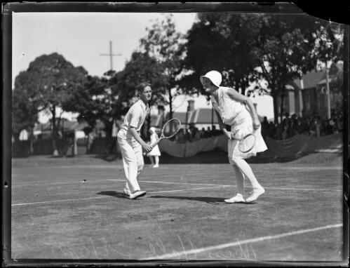 Harry Hopman and Miss Hale practising tennis together, NSW, 1930 Old ...
