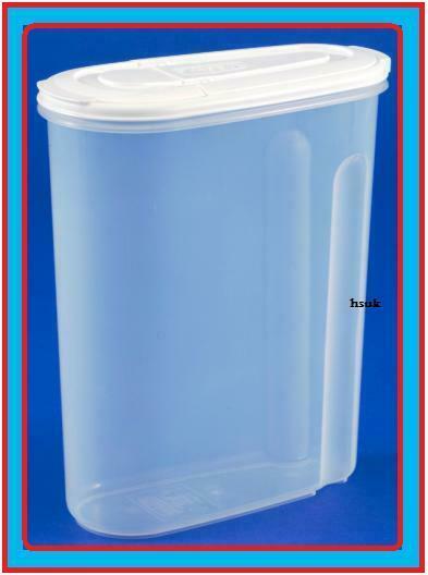 5L PLASTIC DRY FOOD STORAGE STORER CEREAL CONTAINER BOX AND LID PASTA ...