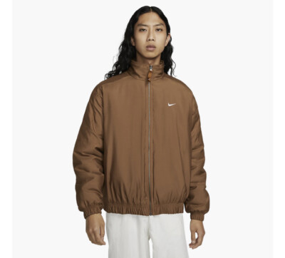 Adult Unisex L - NikeLab Solo Swoosh Satin Bomber Jacket Ale Brown ...