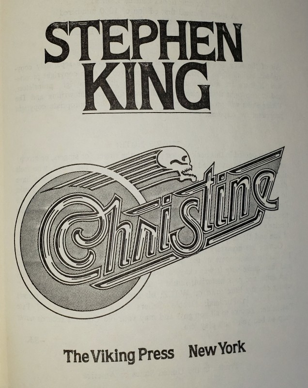 Christine by Stephen King 1983 Viking Press 1st Ed. Hardcover w/Dust ...