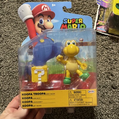 Super Mario Green Koopa Paratroopa w/ Question Mark Accessory Figure ...