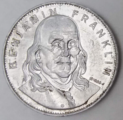 Benjamin Franklin Shell's Famous Americans Aluminum Coin Medal Token ...