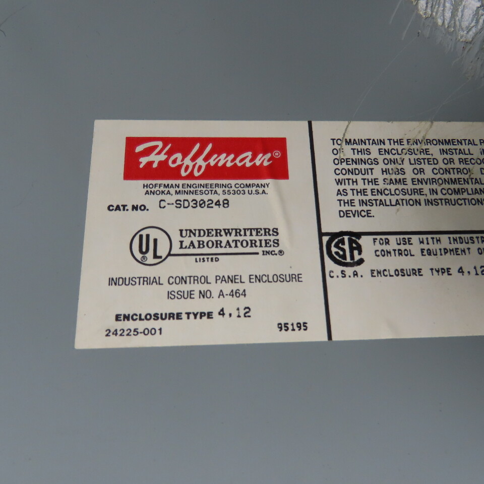 Hoffman CSD30248 Concept Type 4 and 12 Enclosure for sale online | eBay