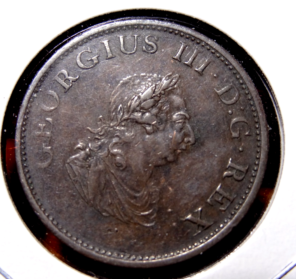 1805 Hibernia Ireland 1/2 Penny Copper Coin-27.6MM-George III-KM#147.1 ...