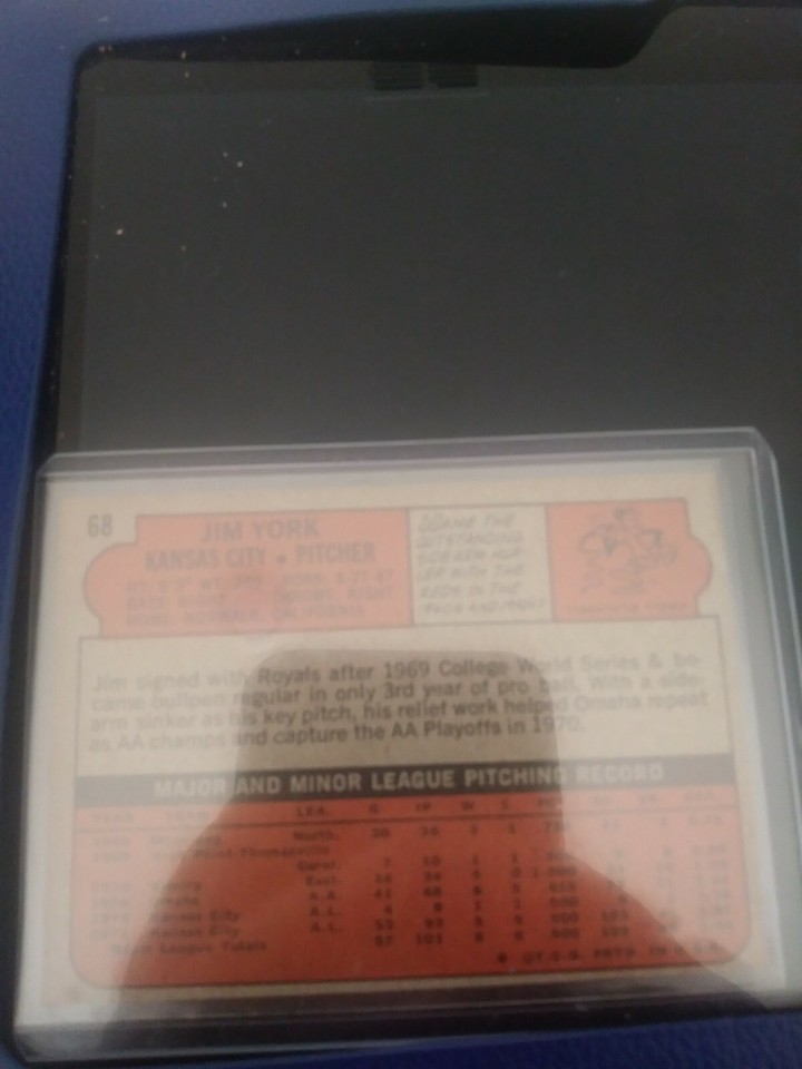 1972 Topps Vintage #68 Jim York NM'MT | eBay