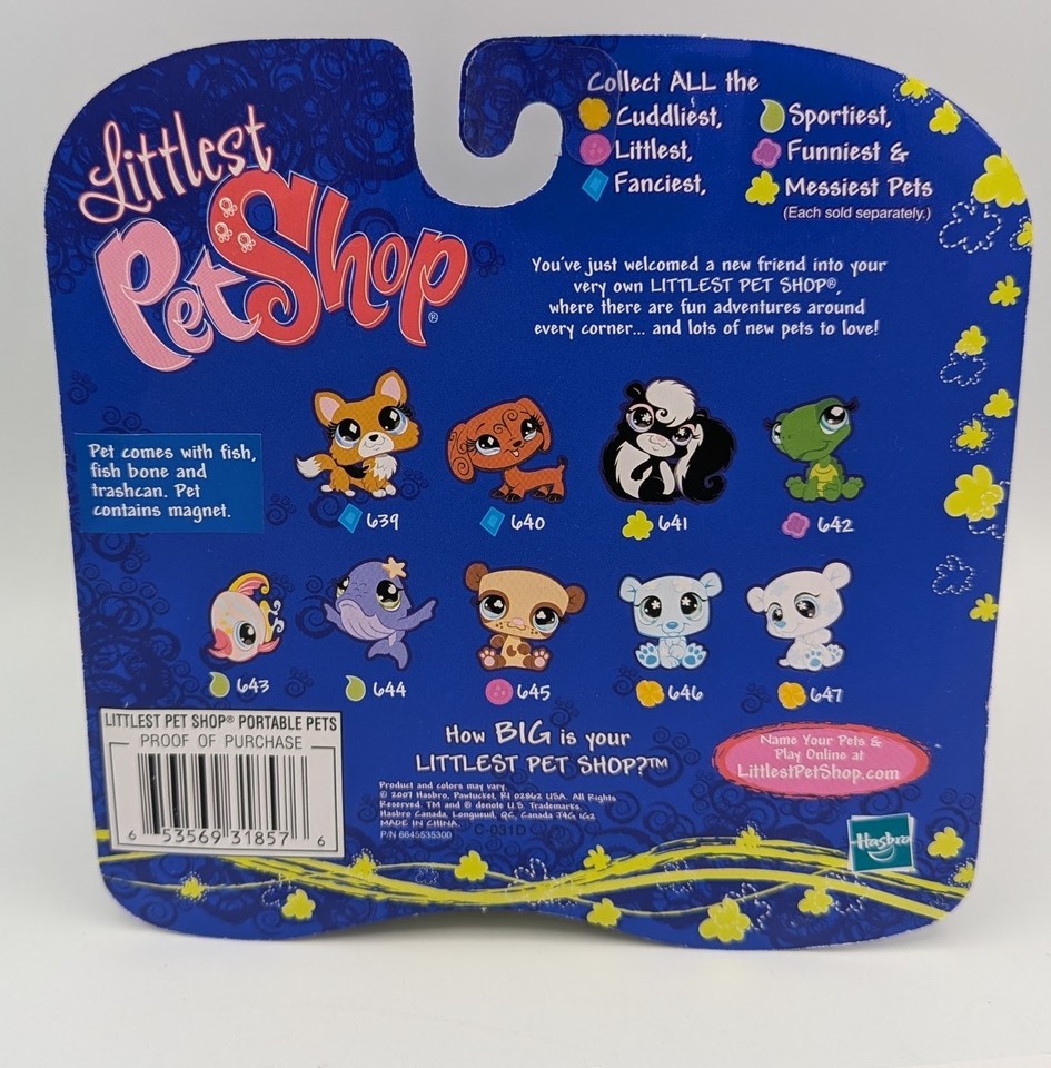 2007 LPS Littlest Pet Shop Messiest 641 Skunk w/garbage can in sealed ...