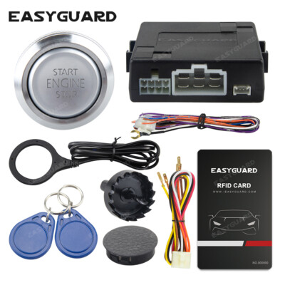 EASYGUARD RFID push start stop button valet mode car alarm system arm ...
