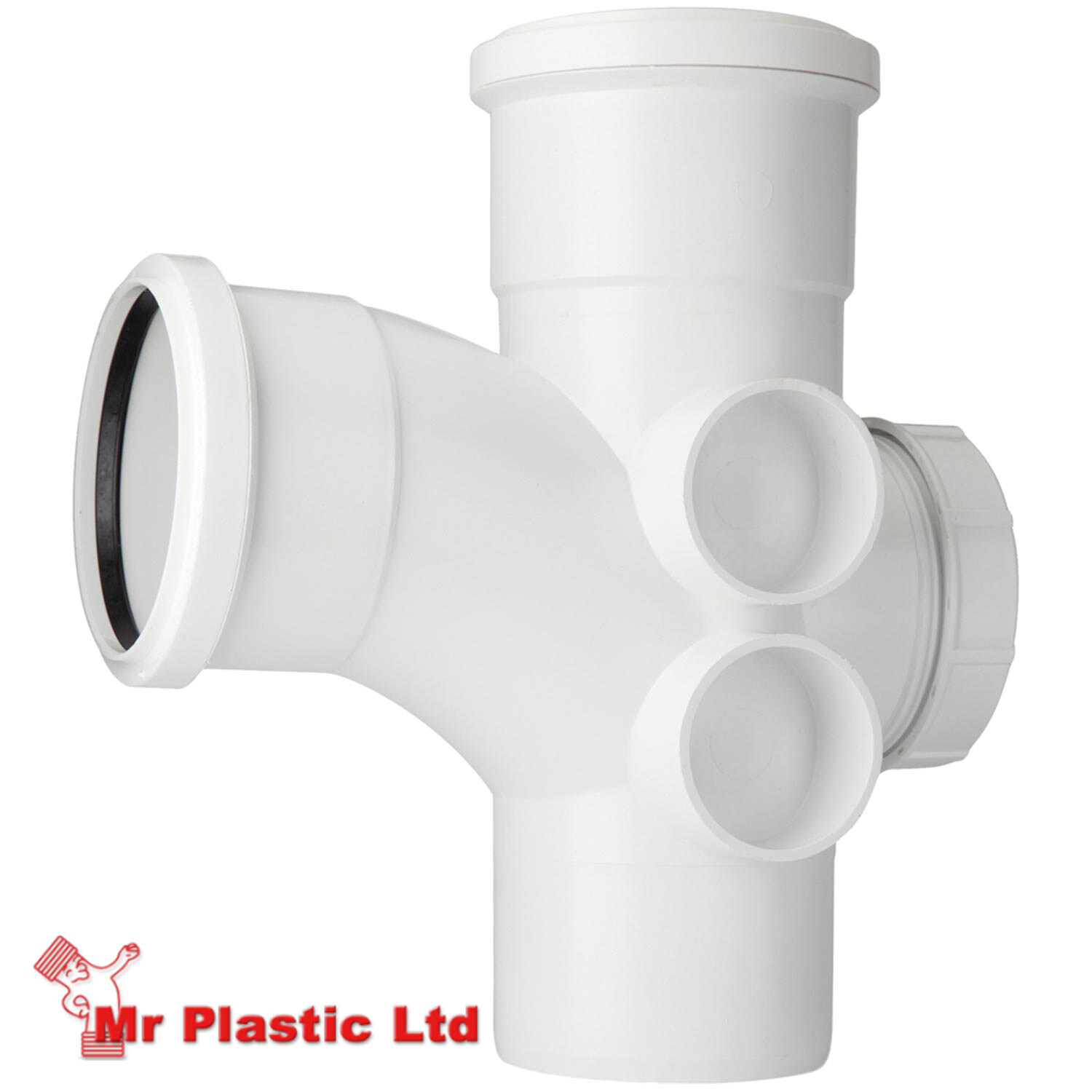 Polypipe 110mm Ring Seal, Push Fit Soil and Vent Pipe Fittings in White ...