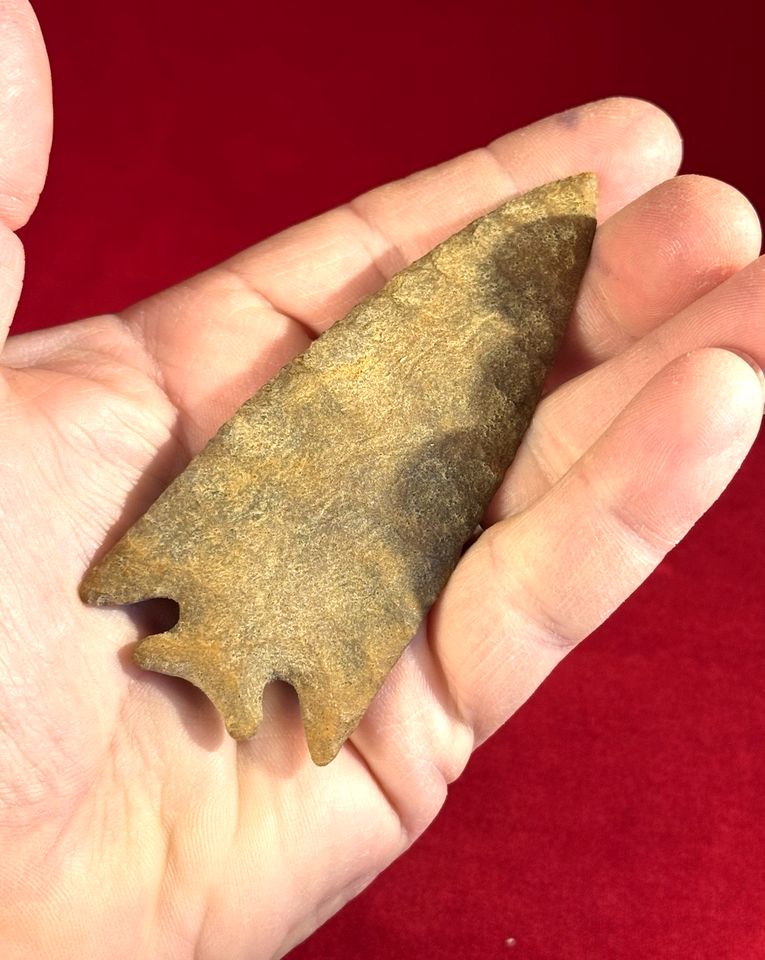 RARE MARCOS NATIVE AMERICAN 4 1/4" DEEP CORNER NOTCH PROJECTILE POINT ...