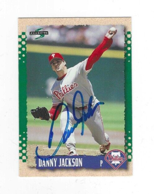 Signed DANNY JACKSON Philadelphia Phillies 1995 Score Card #107 w/COA ...