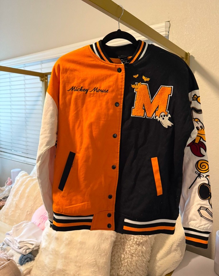 Disney Mickey Halloween Letterman Varsity Jacket XS | eBay