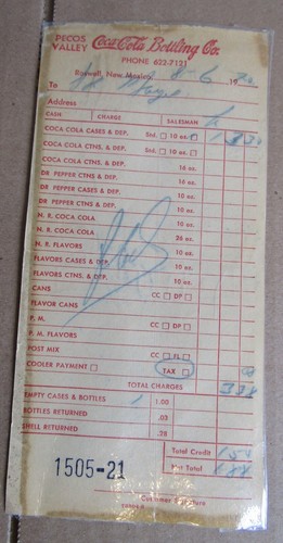 Vintage 1970 coca cola purchase invoice original | eBay
