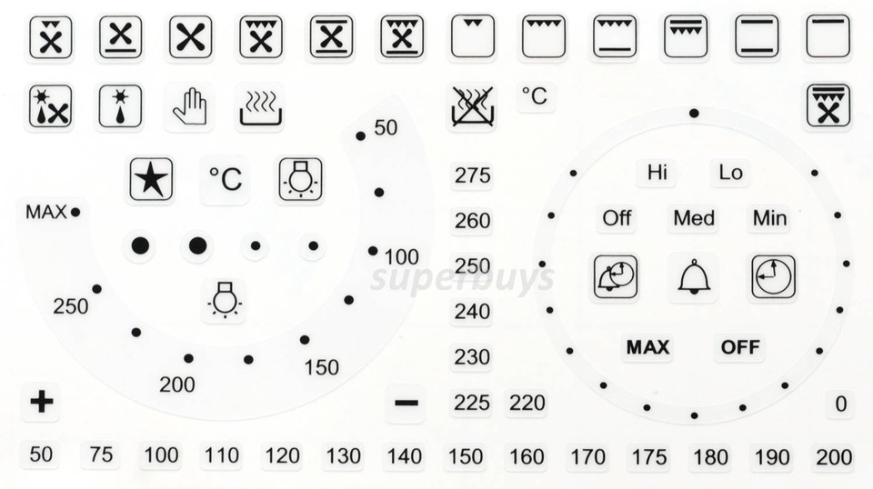 63pc Separate Oven Temp Temperature Symbol Dial Sticker Knob Stove ...