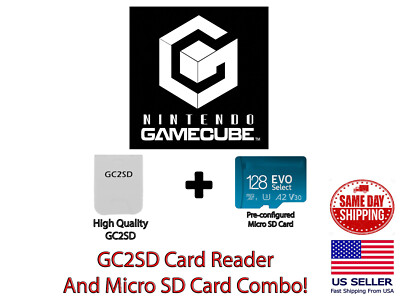 Nintendo GameCube GC2SD 128GB MICRO SD Card Adapter Game Cube Memory ...