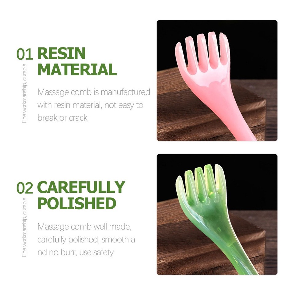 3pcs Resin Hair Comb Massage Tool Beeswax Scrap Comb Massage Tool Women ...