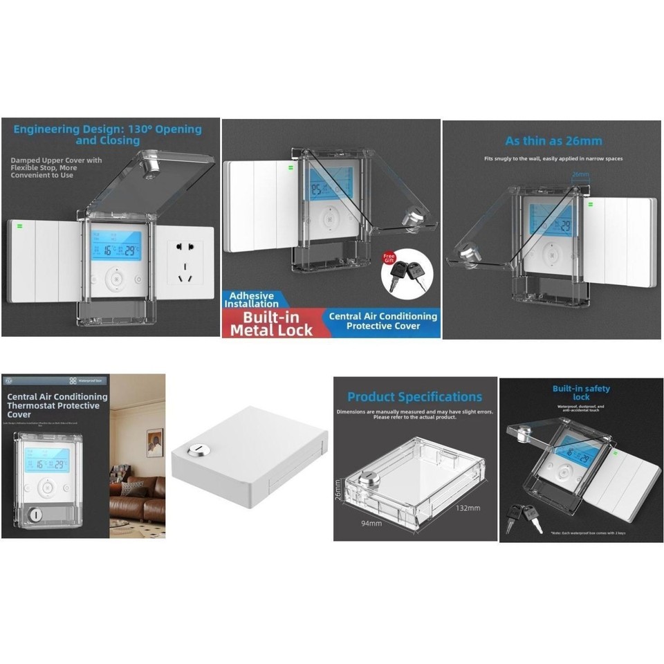 Built-in Lock Panel AC Switch Box For Wall Mounting Secure Metal Latch ...