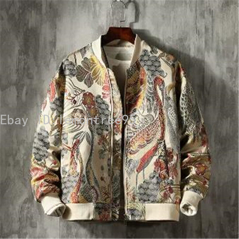 Japanese Embroidery Men Jacket Coat Man Fall Spring Coat Bomber Jacket ...