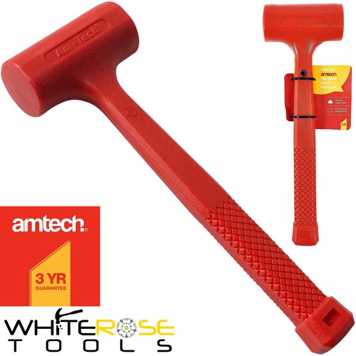 Amtech Dead Blow Hammer Mallet 1lb Impact Non-Marking Dampens Rebound ...