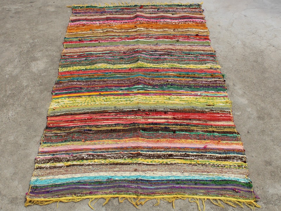 Indian Handmade Cotton Chindi Rug Home Decor Area Rag Rug Recycle ...