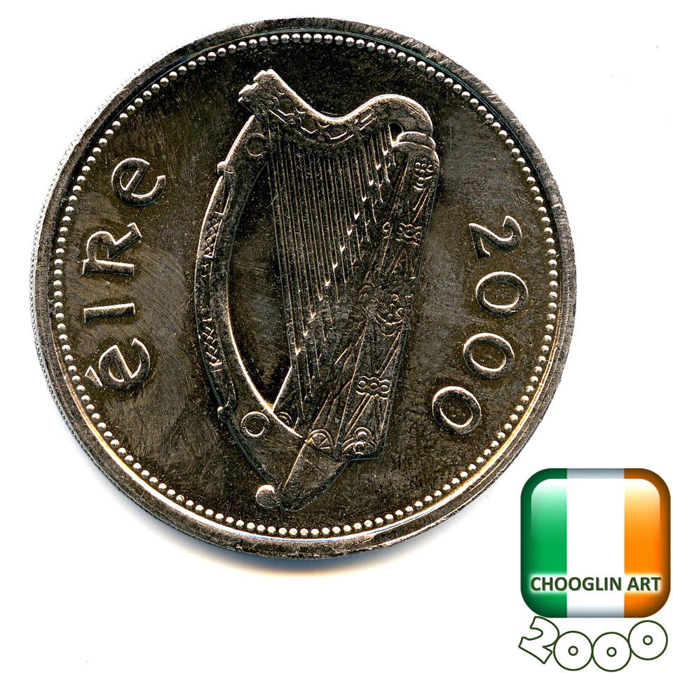 An IRISH 2000 'MILLENNIUM' PUNT £1 coin, 24 Years Old! (Re: 2000_35/6 ...