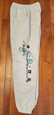 Vtg 90's Nike AIR Michael JORDAN Spellout Sweatpants Jogging Streetwear ...