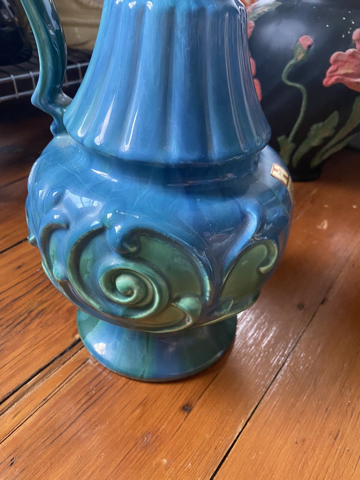 Vtg Mid Century Royal Haeger 8182 Retro Blue/Green Vase Pitcher Art ...