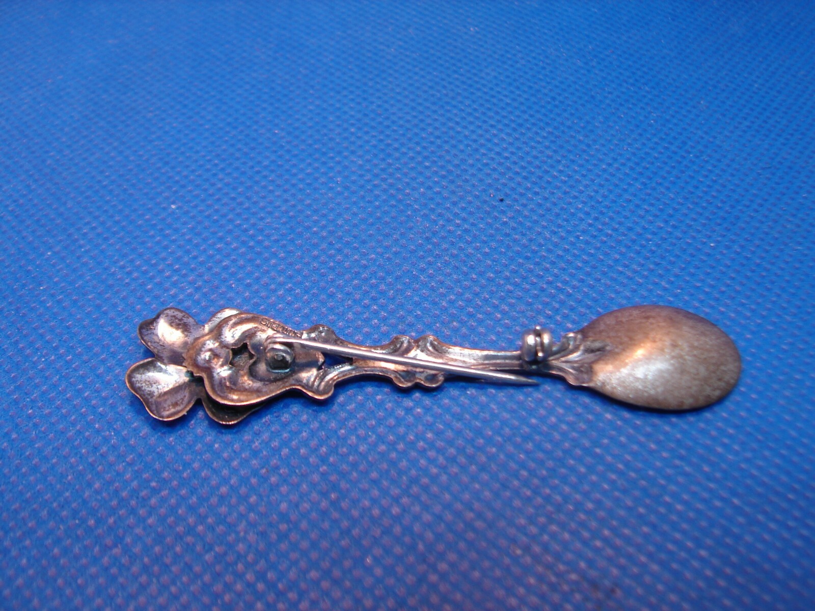 VINTAGE JEWELRY STERLING SILVER FOUR LEAF CLOVER SPOON PIN! | eBay