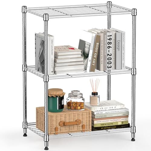 MZG Wire Storage Shelving 3-Tier 3 Tier 11.8" D x 17.7" W x 26.3" H ...