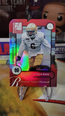 2021 Jeremiah Owusu Koramoah Elite Die Cut #/94 Card Notre Dame ...