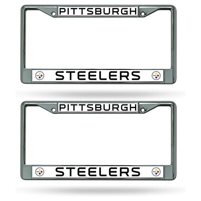 NEW Football Team Pittsburgh Steelers Chrome Metal Auto License Plate ...