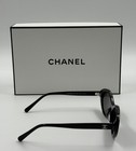 NEW CHANEL 5416 Oval Black Acetate & Gray Lens Sunglasses 100% ...