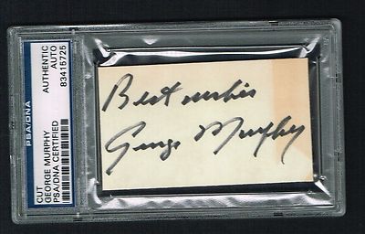 George Murphy d. 1992 signed autograph 2x3.5 cut Actor / Politician PSA ...
