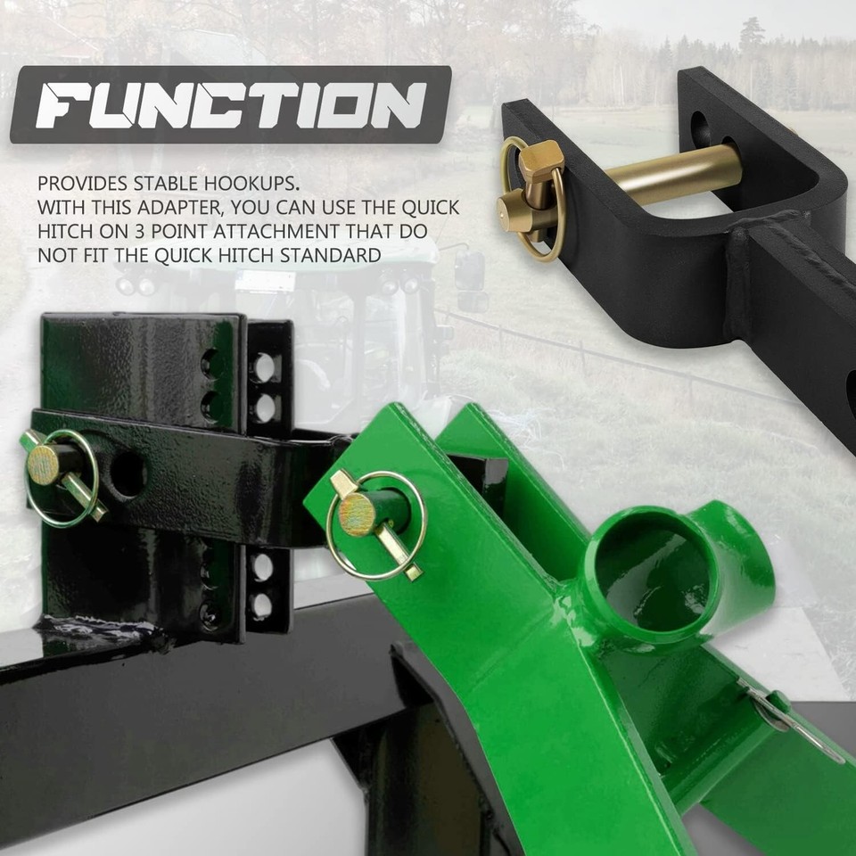 3 Point Versatile Quick Hitch Adapter Bracket Fit for Category 1 Quick ...