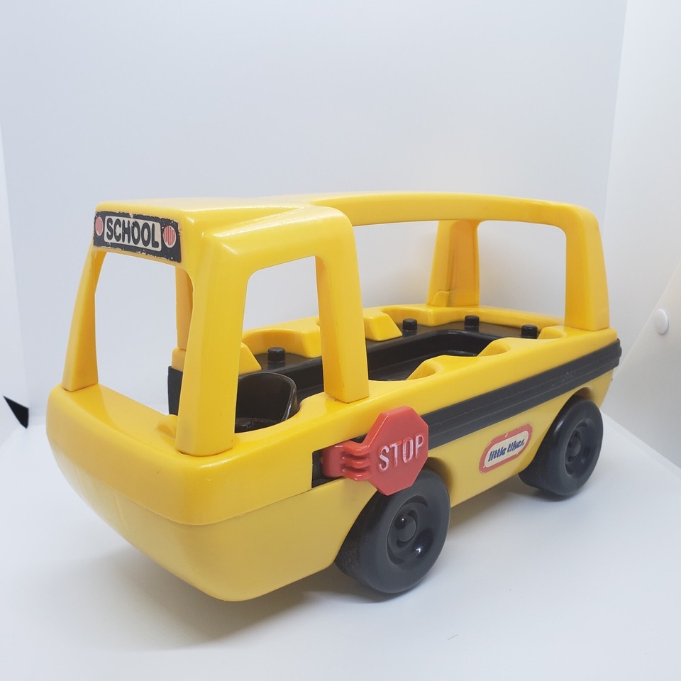 Little Tikes Toddle Tots School Bus Yellow Push Along Vehicle Vintage ...