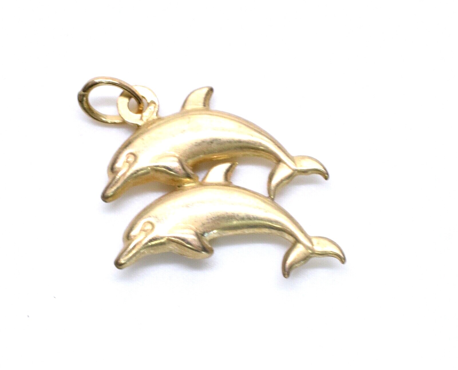 GOLD 9ct Hallmark .375 Dolphins Charm Vintage Charm P… - Gem