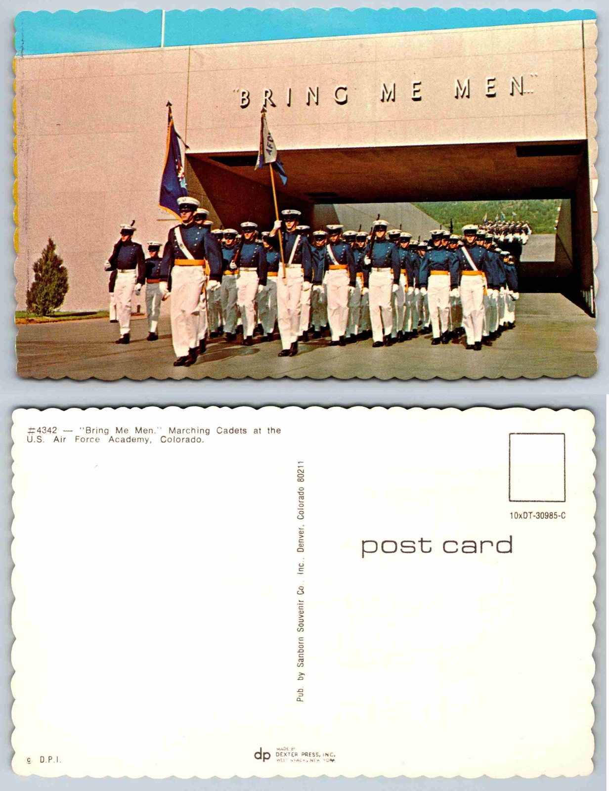 Postcard Bring Me Men USAF Academy Marching Cadets Colorado Springs ...