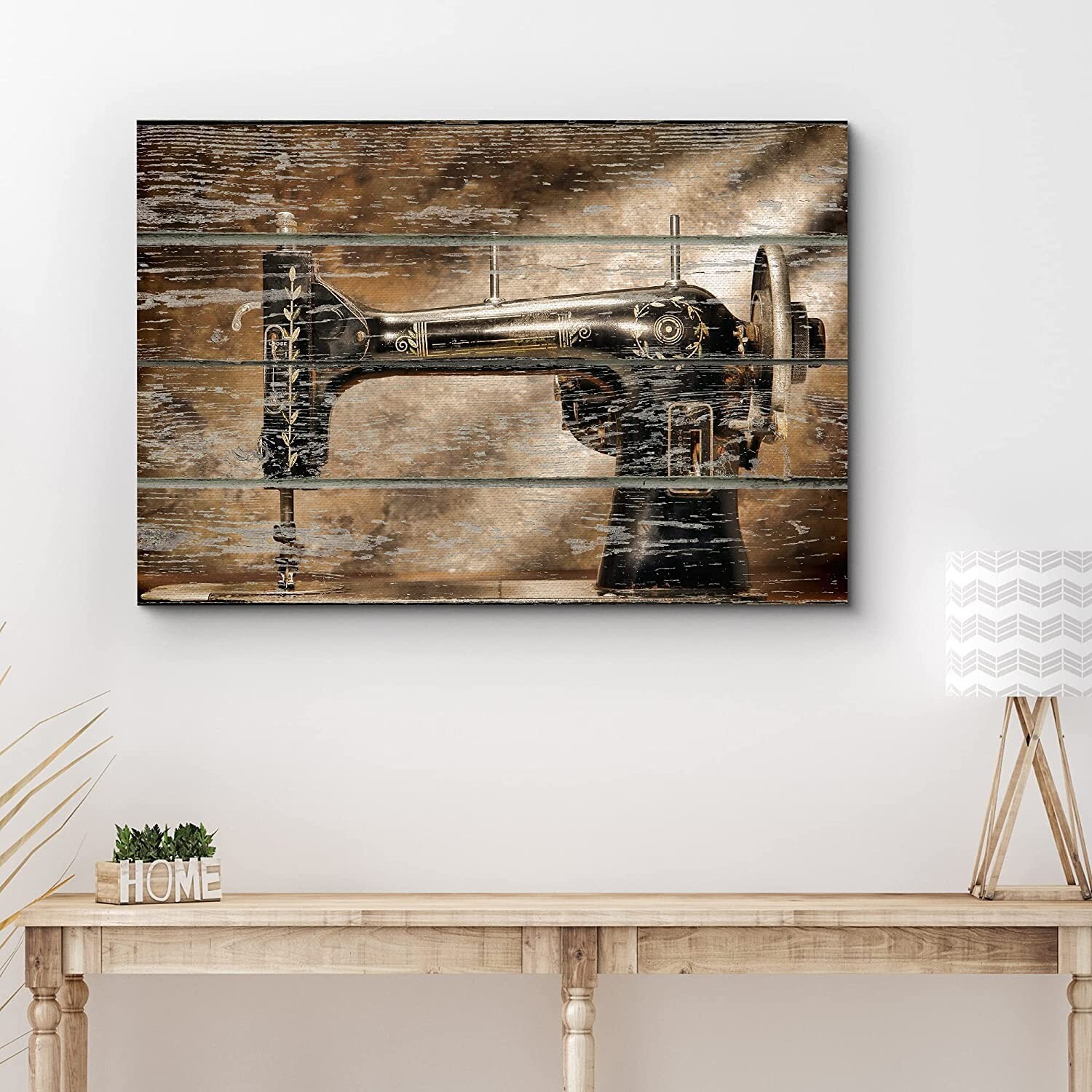 24"x36"-Sewing Machine Wall Art Canvas Print Rustic Decor | eBay