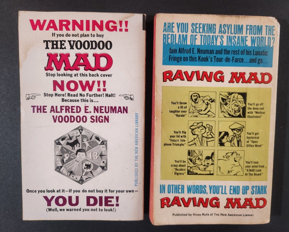 1960s MAD MAGAZINE PAPERBACKS PAIR OF 2 VINTAGE RAVING MAD AND THE ...