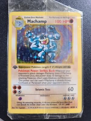 ULTRA RARE 1999 1ST EDITION HOLO MACHAMP POKEMON CARD 8/102 | eBay