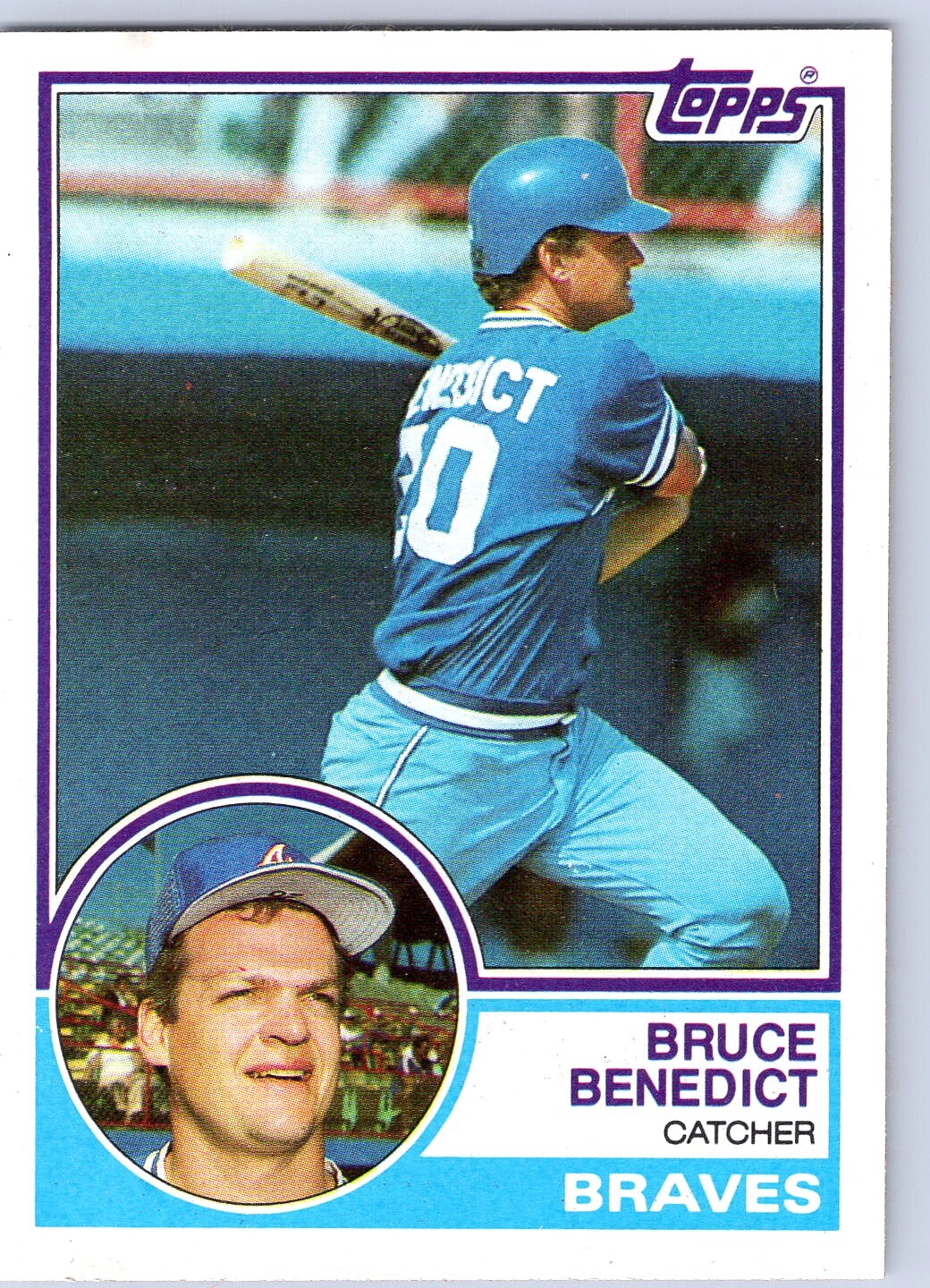 1983 Topps #521 Bruce Benedict Atlanta Braves Vintage Baseball Card NM ...