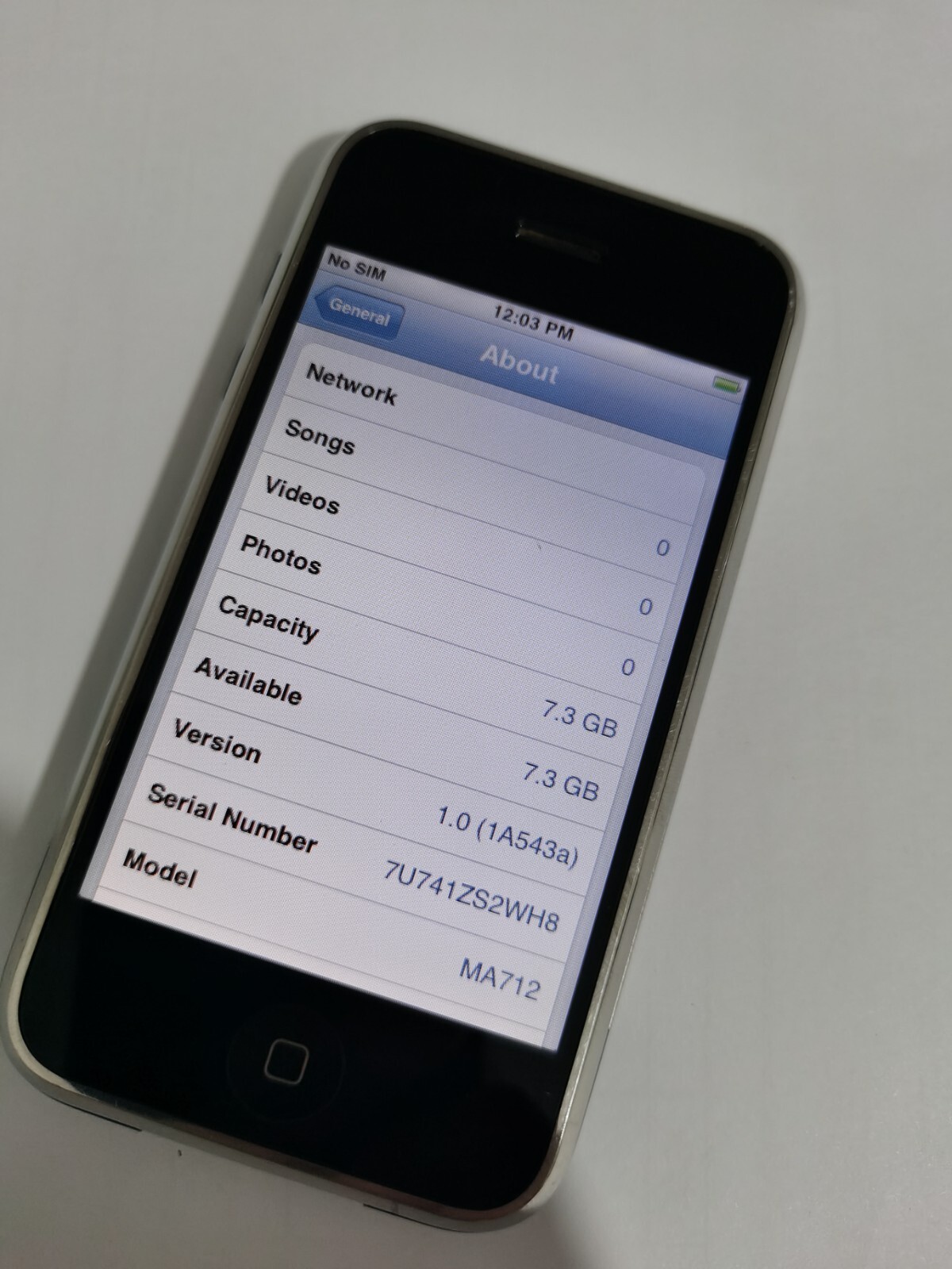 iOS 1.0 Apple iPhone 1st Generation - 8GB - Black (Unlocked) A1203 (GSM ...