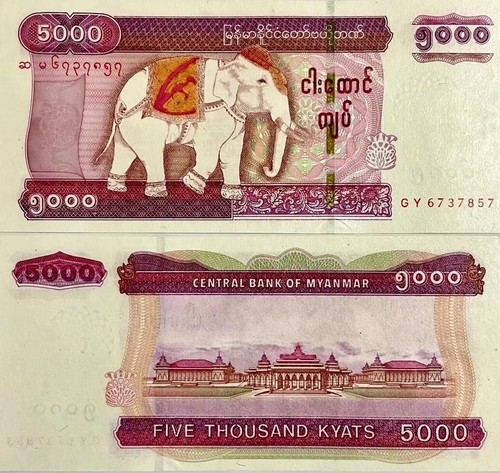 2014 Myanmar 5000 Kyats P-83 UNC NEW Banknote | eBay