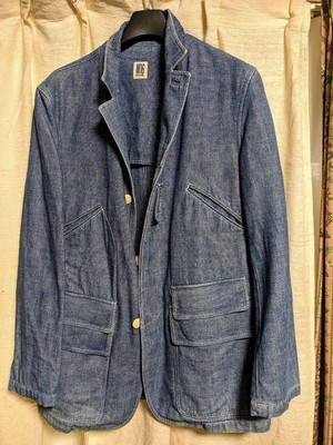 Men size M M16 Vintage Indigo Denim Tailored Jacket Military Yarn Dye ...