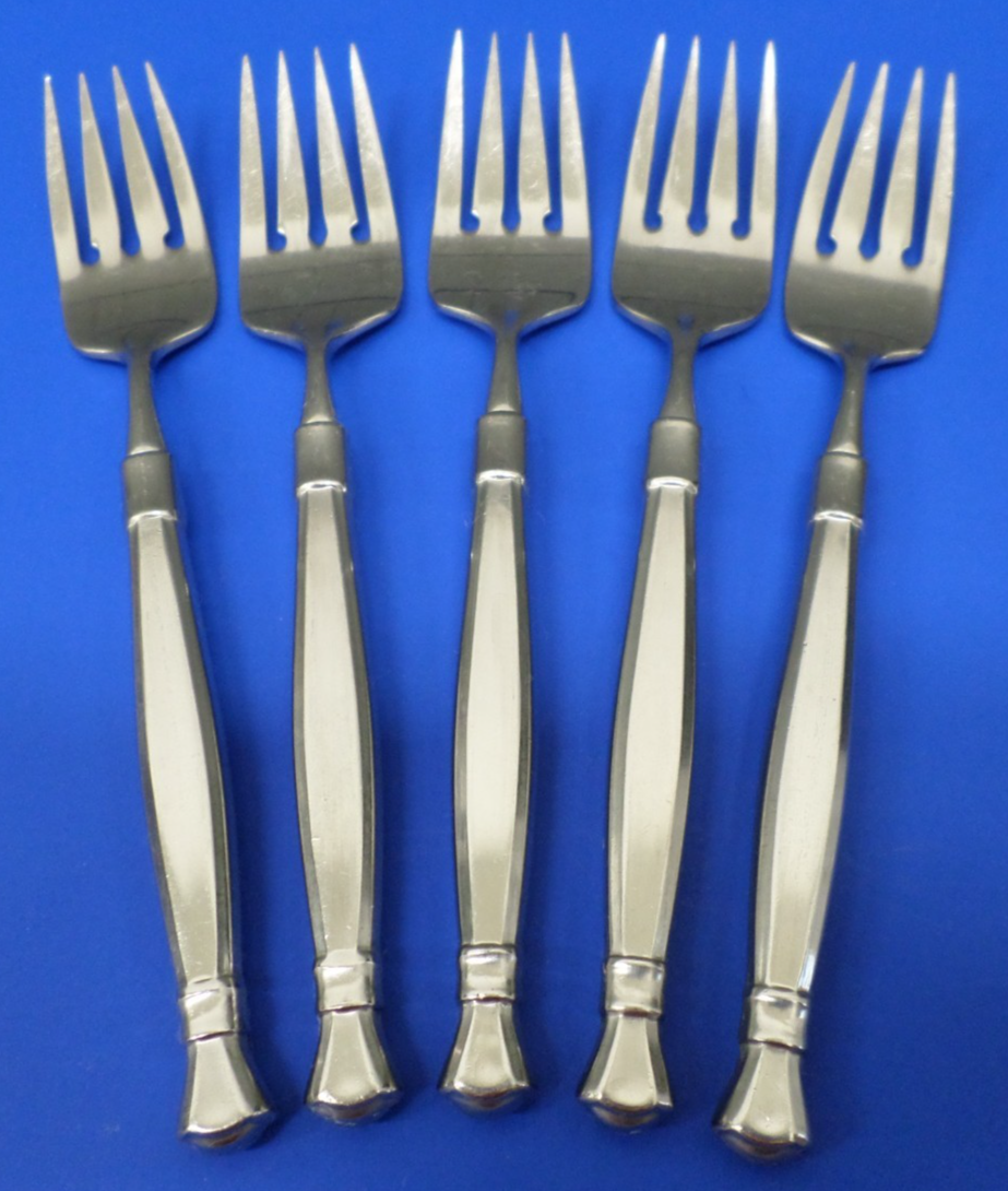 5 - Oneida ACT II / ACT 2 All Satin Cube Mark Stainless Flatware 7" SALAD FORKS | eBay
