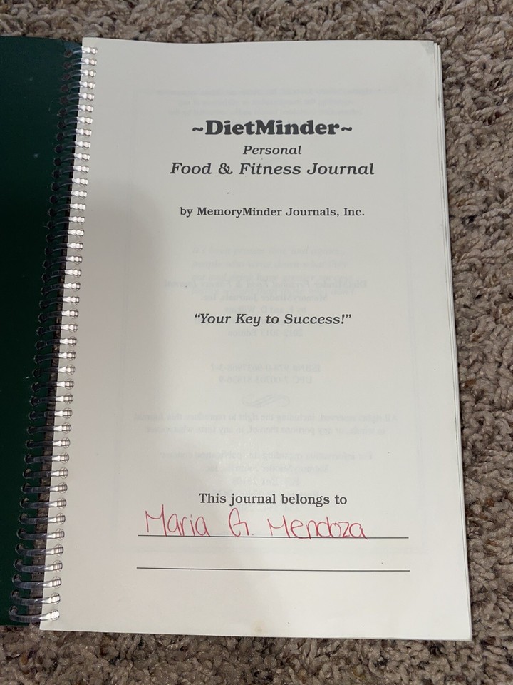 Vintage 2012 DietMinder Personal Food Fitness Journal Recipes Cookbook ...